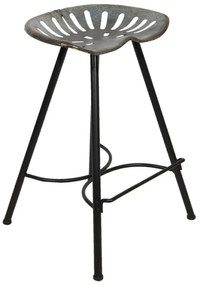 Barová kovová designová stolička se starým sedadlem Greetje – 50x50x75 cm