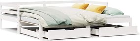 Válenda s přistýlkou a zásuvkami bez matrace bílá 80x200 cm 3302149