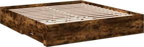 Rám postele se zásuvkami kouřový dub 200 x 200 cm kompozit 3280360