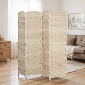 HOMCOM skládací dřevěný paraván se 4 panely, 180 × 180 cm, dub