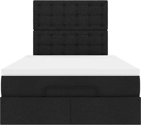 Osmanský rám postele s matrací černá 120x190 cm textil 3313308