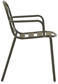 OnaDnes -20% Tmavě zelená kovová zahradní židle Kave Home Joncols