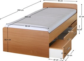 Jednolůžková postel 90 cm Dulce 80262 buk -22