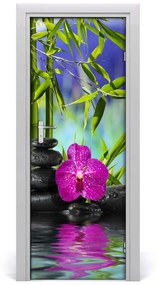 Fototapeta samolepící Orchidej a bambus 95x205 cm