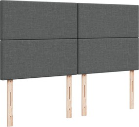 Box spring postel s matrací tmavě šedá 200x200 cm textil 3292889