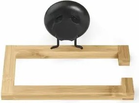 Compactor Bestlock SPA Bamboo Držák na toaletní papír bez vrtání černý