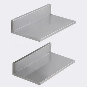 21,8 × 40,6 cm police z nerezové oceli, nástěnná plovoucí police s backsplash
