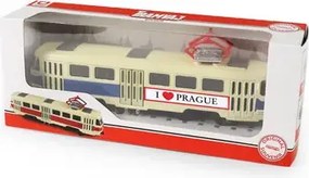 RAPPA 252578 Kovová česká retro tramvaj modrá 16 cm PRAGUE otevírací d