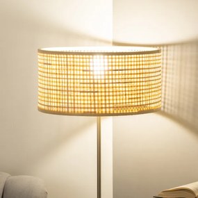 Brilagi - LED Stojací lampa CERIA 1xE27/40W/230V pr. 25 cm bambus/matný chrom