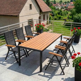 Vikio Zahradní jídelní set 190x90 pro 6 osob přírodní VZS211P6