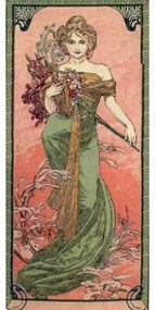 Vlámský gobelín tapiserie  -  Printemps / Spring  by Alfons Mucha II