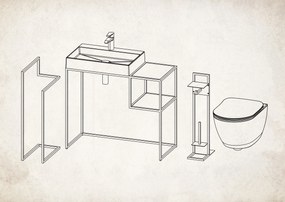 Deante Držák toaletního papíru Mokko s poličkou - ADM N242