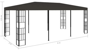 vidaXL Marketos Altán 3 x 6 m antracitový
