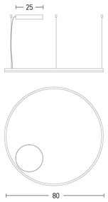 Zambelis 20263 závěsné LED stmívatelné svítidlo bílé, 55W, 3000K, ø80cm