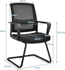 Costway Kancelářská židle net s opěradlem pojme až 136 kg – 60 × 54,5 × 94 cm