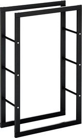 HOMCOM Kovový stojan na dřevo 60 x 25 x 100 cm - Organizér na dřevo s ocelovým rámem do 100 kg | Aosom