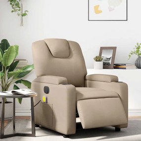 Elektrické masážní polohovací křeslo cappuccino umělá kůže 3204429