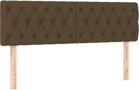 Box spring postel s matrací a LED tmavě hnědá 160x200 cm textil 3133968