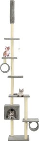 vidaXL Škrabadlo pro kočky se sisalovými sloupky 260 cm [170532] Barva: Béžová se vzorkem otisků tlapek