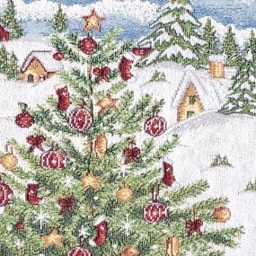 SCANquilt prostírání MOTIV LUREX vánoční strom zelenobílá prostírání cca 30 x 45 cm