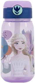 Plastová láhev na pití s brčkem a víčkem Ledové království - Frozen - 510 ml