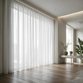 Voálová záclona hladká přírodní bílá s olůvkem metraž Ervi 0101