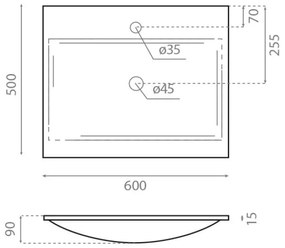 Bathco 0507 - Zápustné umyvadlo MONACO 60x50 cm pryskyřice/bílá