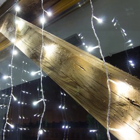 Hobby Line LED světelný závěs do okna, 200 × 100 cm, ledově bílá, 100 diod, čirý kabel, IP20 do interiéru, prodlužovací