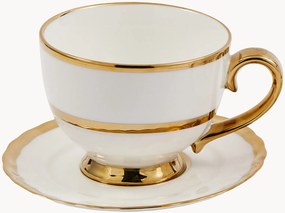 Sada porcelánových šálků na čaj's podšálky Golden, 4 díly