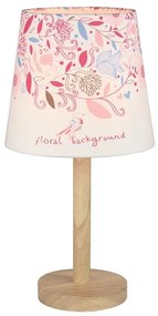 Růžová stolní lampa s květy QENNY TYP 8