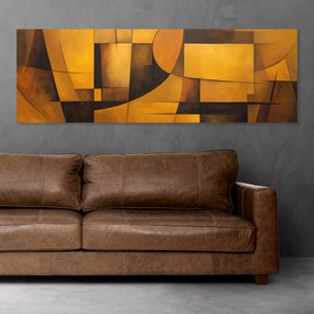 Obraz na plátně - Zlaté zrcadlení, Abstrakce FeelHappy.cz Velikost obrazu: 150 x 50 cm