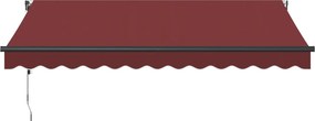 Automatická zatahovací markýza s LED burgundská 350 x 250 cm 3310185