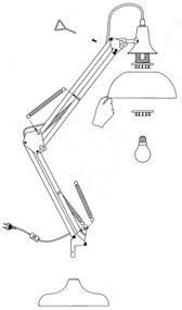 Eglo 94699 - Stolní lampa BORGILLIO 1xE27/40W/230V