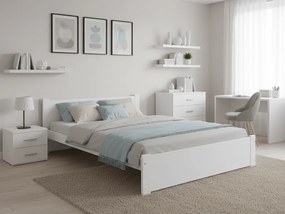 Postel IKAROS 180 x 200 cm, bílá Matrace: Matrace Coco Maxi 20 cm, Rošt: S laťkovým roštem