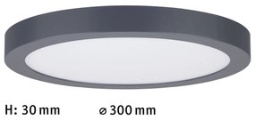 Paulmann Abia LED panel Ø 30cm 2 700 K tmavě šedá