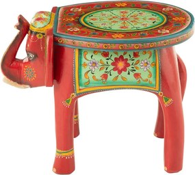 Dřevěný barevný stůl / stolička slon Mumbai mango wood - 48*35*36 cm