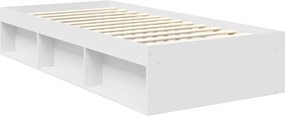 Rám postele s čelo Bílá 90 x 190 cm Kompozitní dřevo 3407922