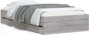 Rám postele se zásuvkami šedý sonoma 90x190 cm kompozitní dřevo 3207327