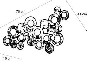 Nástěnné svítidlo v Art Deco stylu měděné 77 cm - Circles