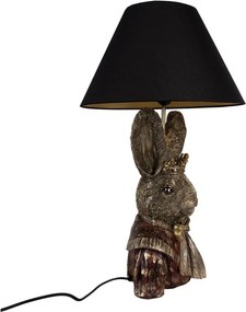 Zlatá stolní lampa Králík s černým stínidlem - Ø 37*61 cm
