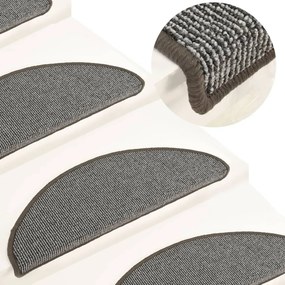 Schodové rohože 15 ks 65 x 21 x 4 cm šedé, půlkulaté, velké 149854