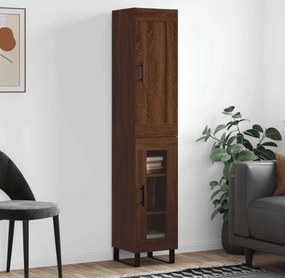 vidaXL Skříň highboard 34,5 x 34 x 180 cm kompozitní dřevo [3200409] Barva: hnědý dub