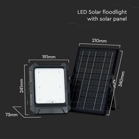 LED Solární reflektor LED/10W/3,7V IP65 4000K černá + DO