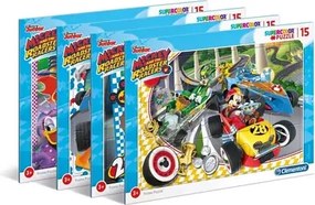 Clementoni Puzzle Mickey a závodníci: Závod  / 15 dílků / od 3 let
