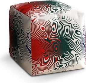 Sablio Taburet Cube Dvoubarevná abstrakce - 50x50x50 cm