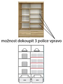 Šatní skříň CANADA CA-35 | 150 cm | se zrcadlem | kašmír se zlatými úchyty