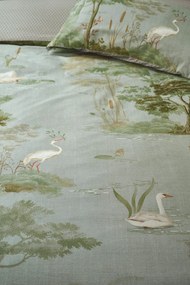 Pip Studio perkálové povlečení Darjeeling Days Green - 140 x 200 cm  (Luxusní romantické perkálové povlečení)