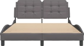 Rám postele s LED bez matrace Zadar šedý 140 x 200 cm 3214113