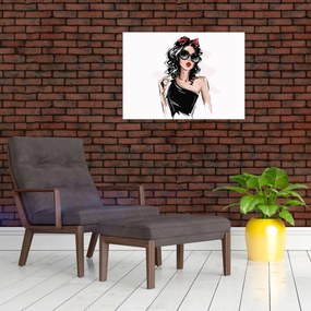 Skleněný obraz - Fashion woman (70x50 cm)