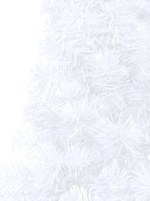 vidaXL Umělý vánoční půl stromek s LED a sadou koulí bílý 210 cm [3077571] Barva: Bílo-šedá